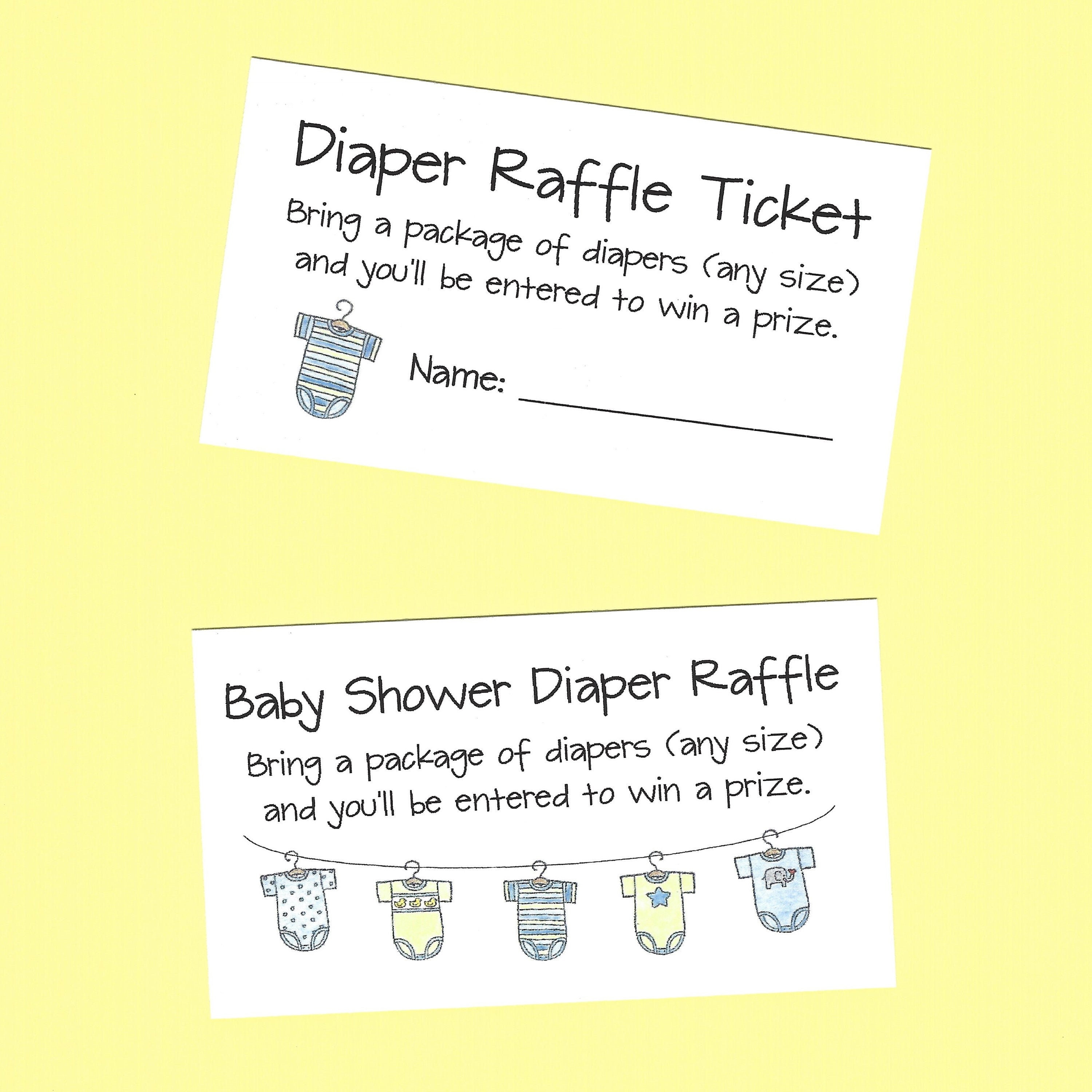 Diaper Raffle Baby Shower Game with Sign Tickets and | Etsy