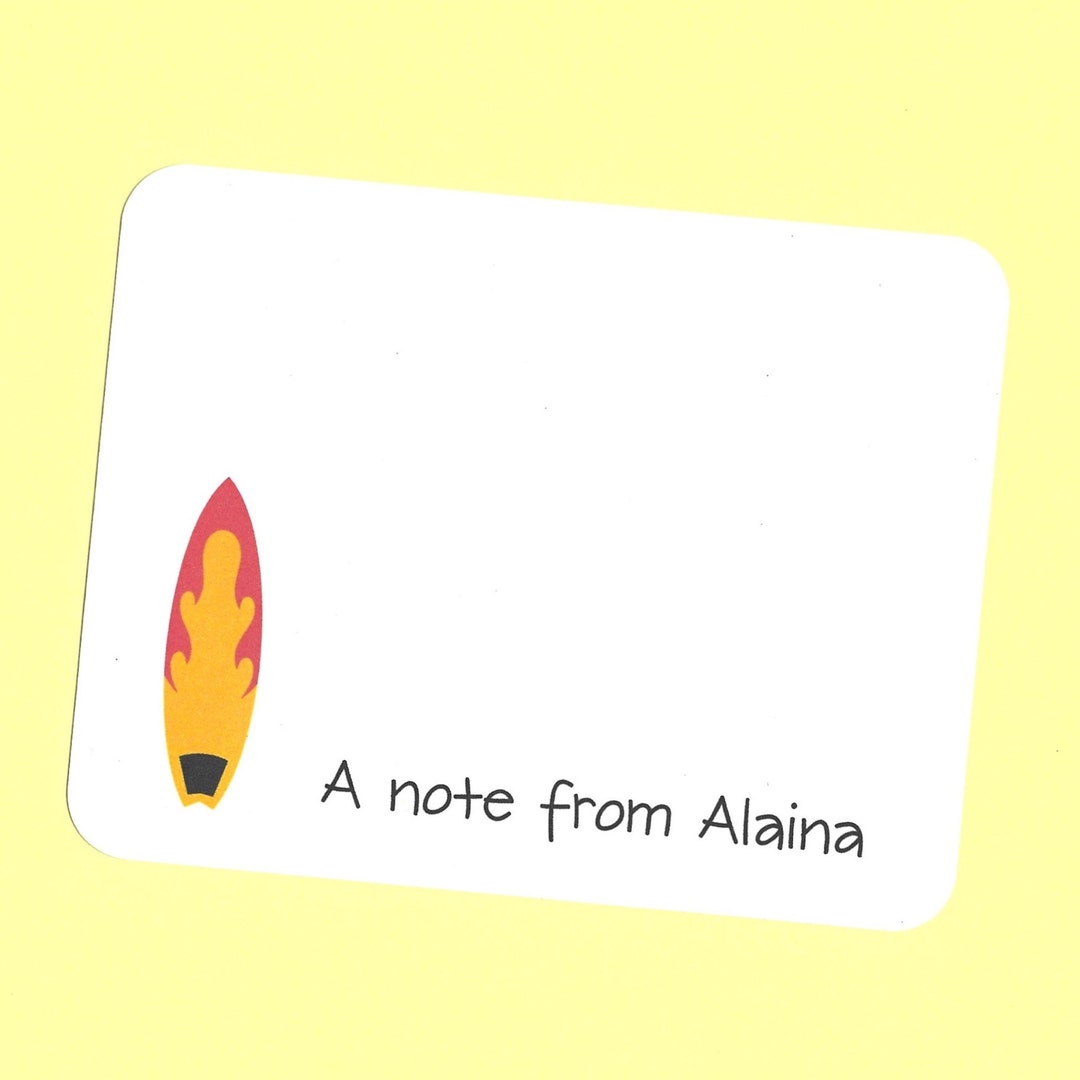 Surfboard Note Cards - (set of 10) Summer Surfing Card, Summer Vacation ...