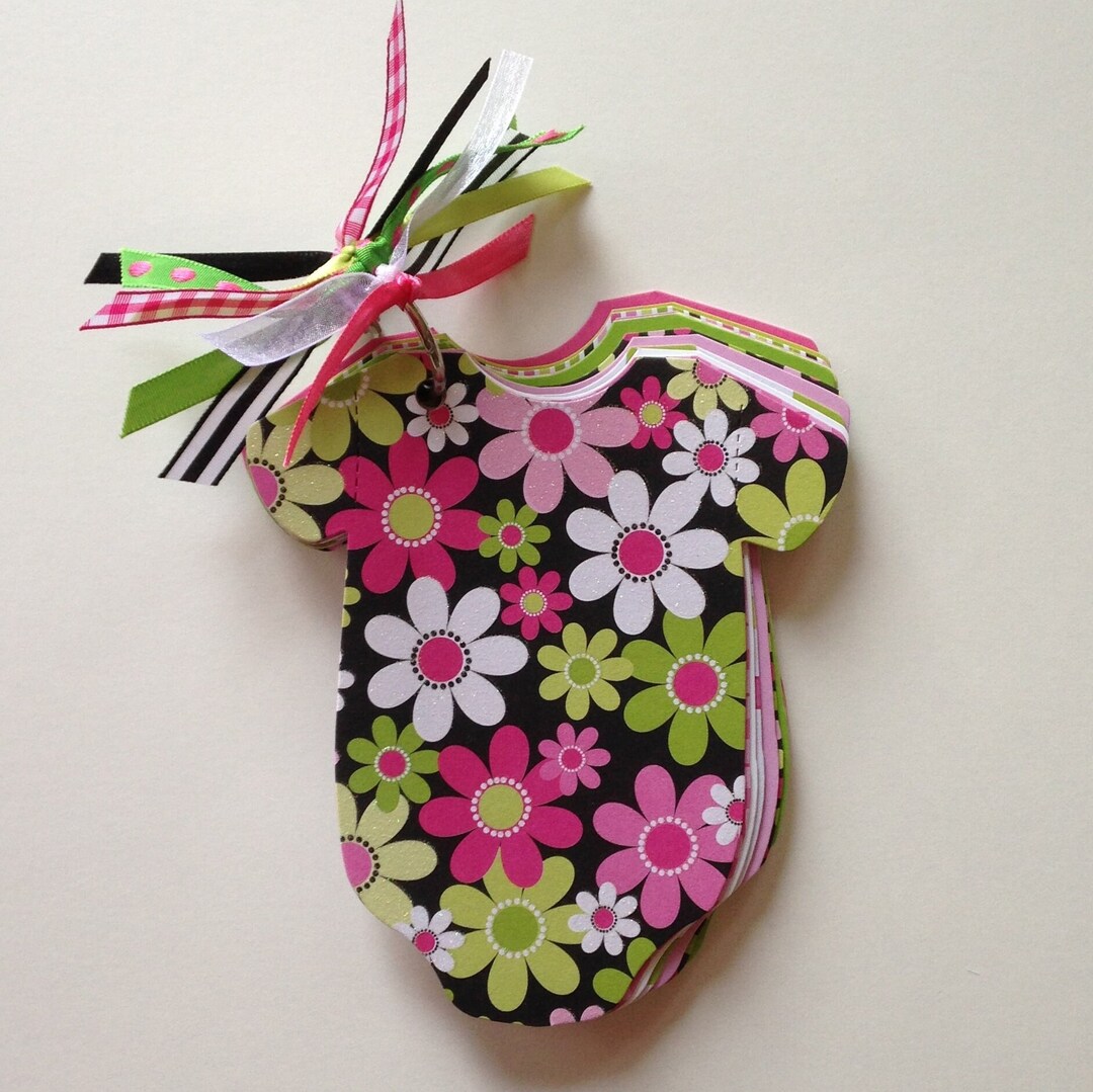 Baby Shower Advice Book and Game - PINK & GREEN FLORAL Book - Easy Baby ...