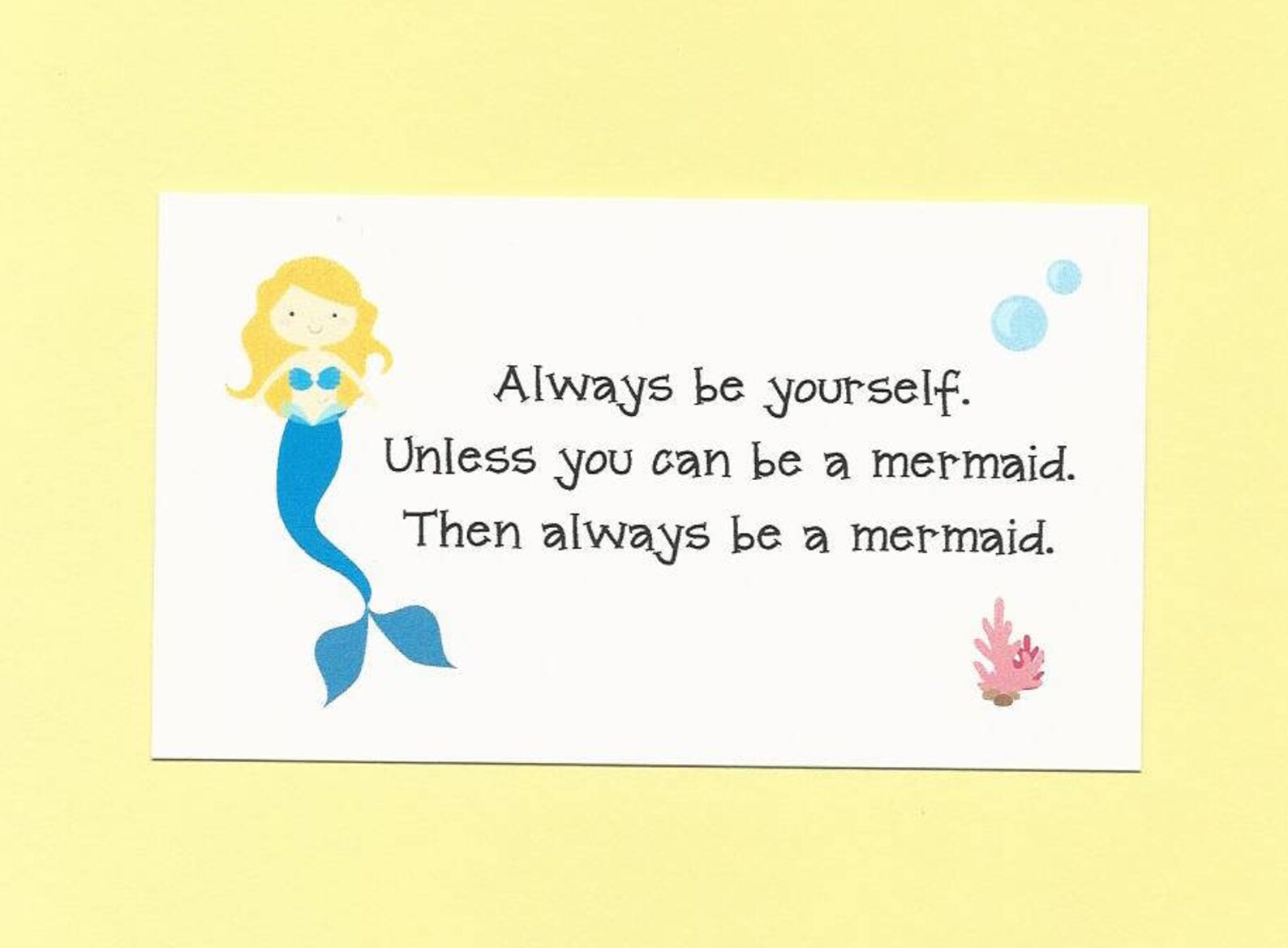 Mermaid Calling Cards - (set of 10) Mermaid Party Cards, Mermaid Treat ...