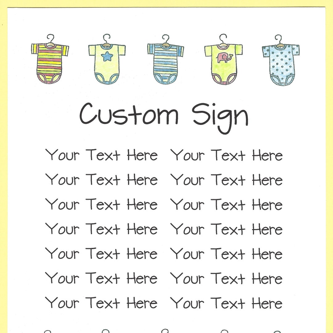 Custom Baby Shower Sign #1 - Baby Shower Printables, Baby Shower Game ...