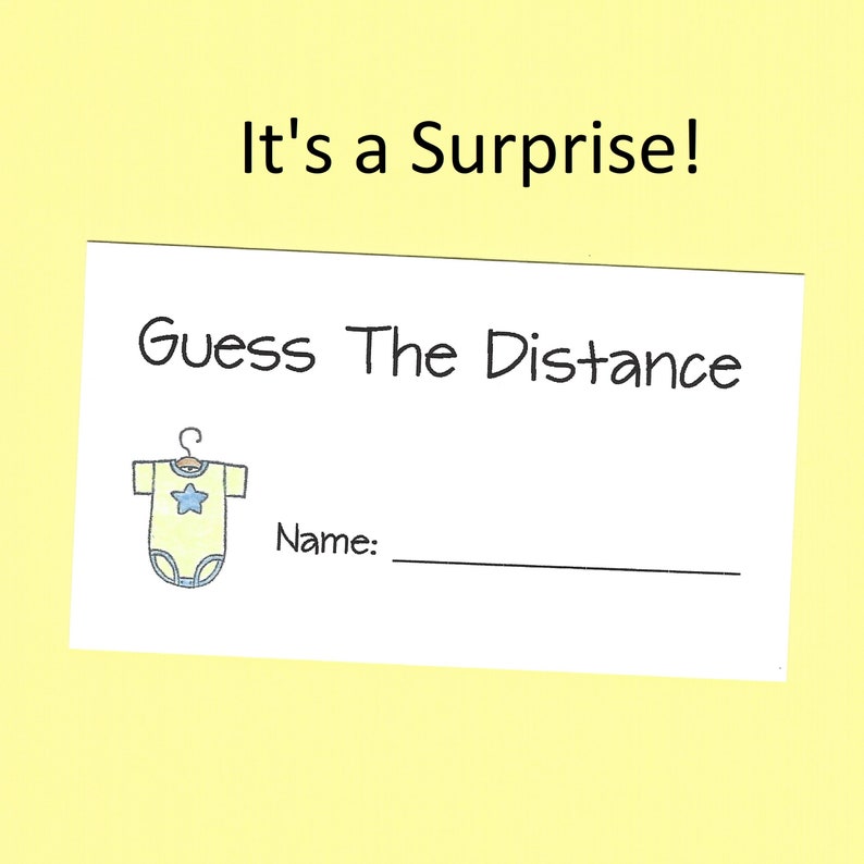 Guess the Distance Baby Shower Game - Measure Moms Tummy Games, Baby ...