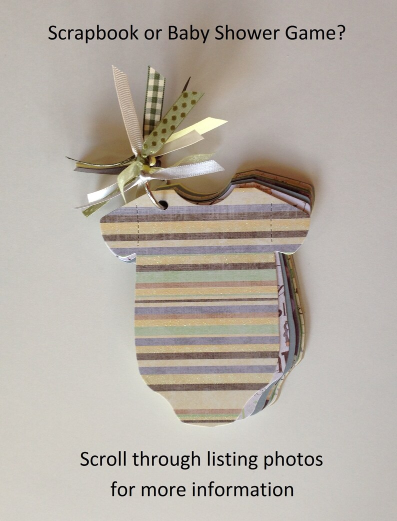 Baby Shower Advice Book and Game - YELLOW & BROWN STRIPES Book - Fun ...