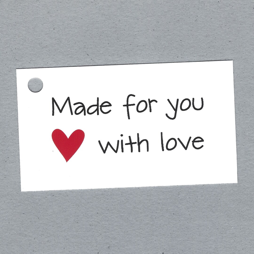Custom Made With Love Tags - Custom Handmade Craft Tags, Personalized ...