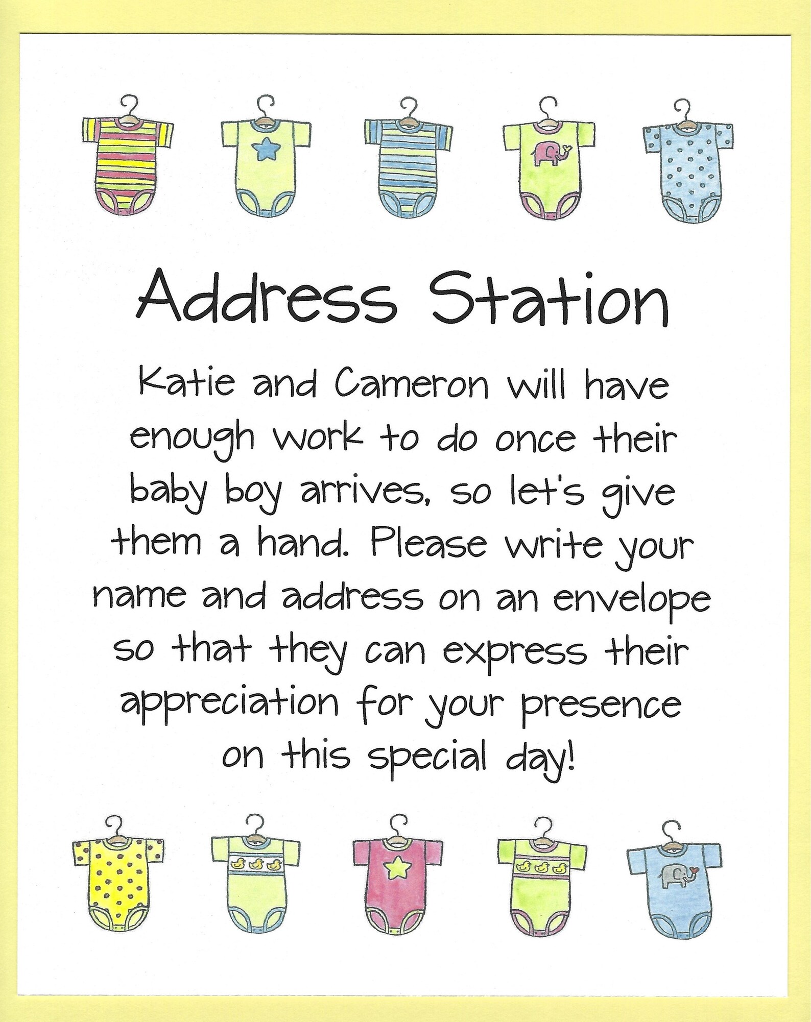Address an Envelope Baby Shower Table Sign - Baby Shower Printable ...