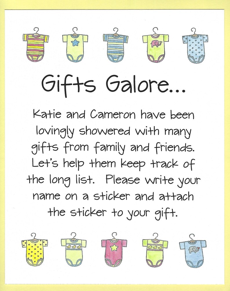 Gifts Galore Baby Shower Gift Table Sign Baby Shower - Etsy
