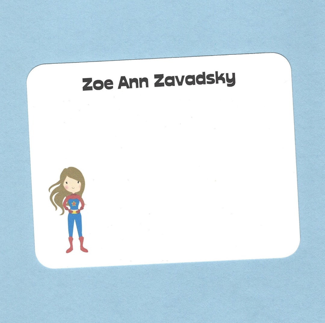 Super Hero Girls Note Cards - (set of 10) Super Girls Cards, Super Kids ...
