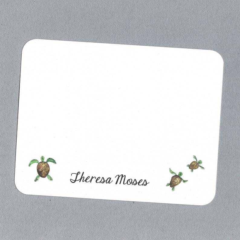 Sea Turtles Cards Flat Sea Turtles Note Cards Sea Turtles - Etsy