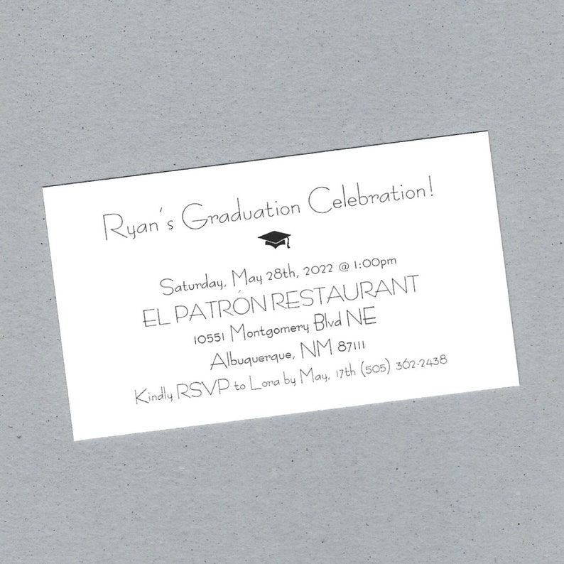 Graduation Invitation Insert Cards set of 10 Graduation - Etsy