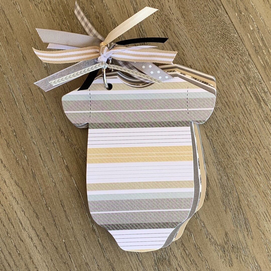 Baby Shower Advice Book and Game - GRAY & TAN STRIPE Book - Custom Baby ...