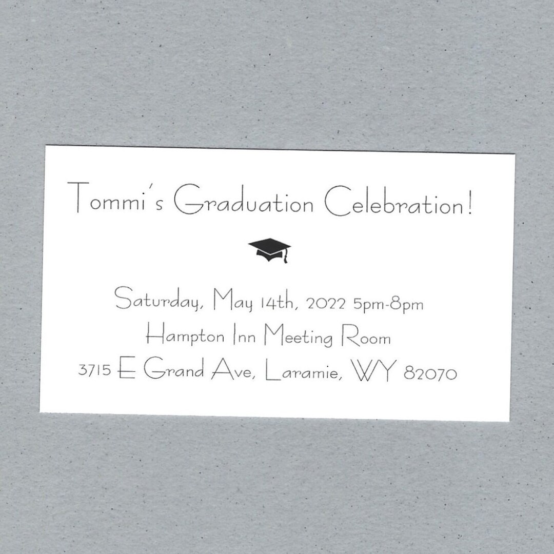 Graduation Invitation Insert Cards - (set of 10) Graduation ...