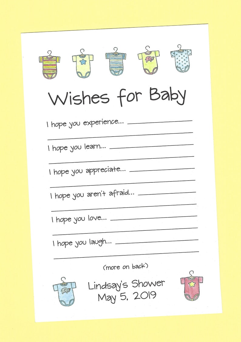 Wishes For Baby Shower Game Easy Baby Shower Games Couples Etsy