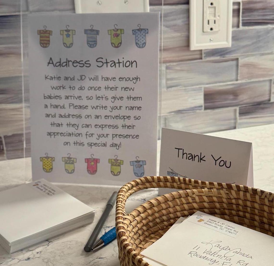 Address an Envelope Baby Shower Table Sign - Baby Shower Printable ...