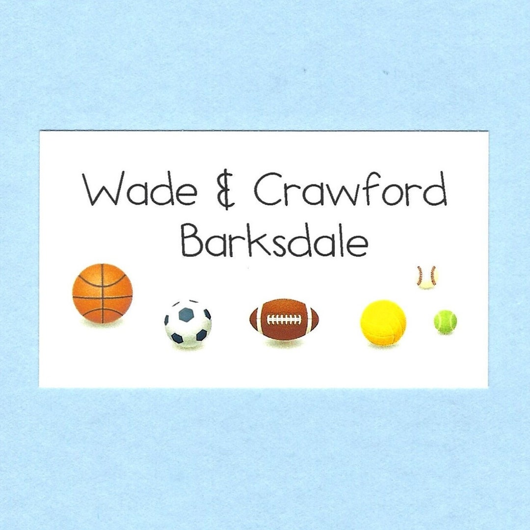 Sports Balls Calling Cards - (set of 10) Boys Enclosure Cards, Sports ...