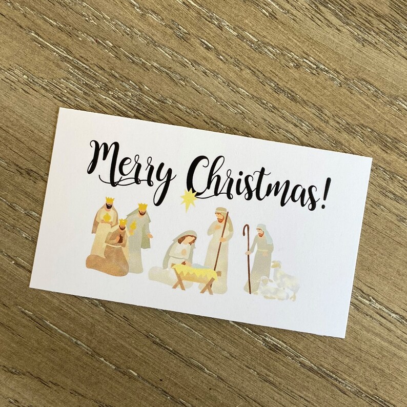 Nativity Enclosure Cards - (set of 10) Christmas Nativity Gift Tag ...