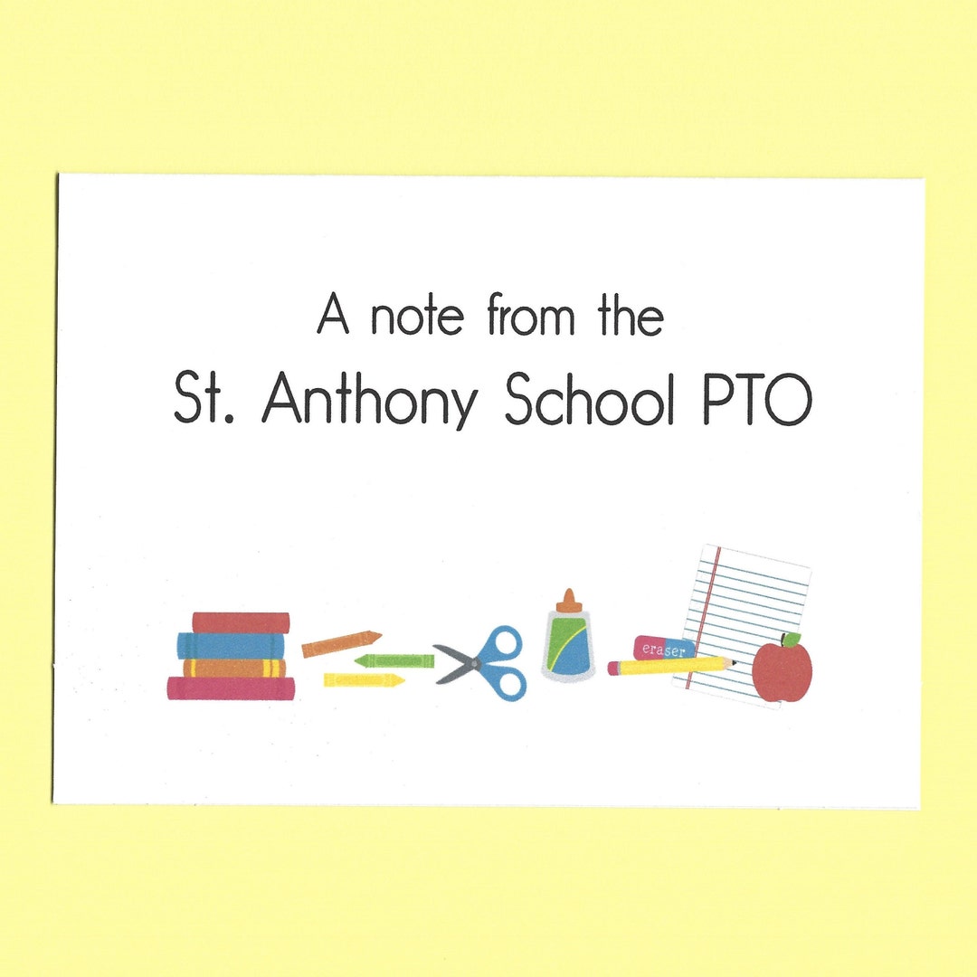 School Note Cards - PTO Note Cards, Teacher Note Cards, Preschool Note ...