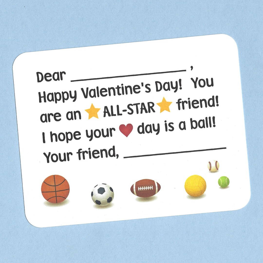 Sports Valentines Cards Boys Sports Valentines, Sports Ball Valentines ...