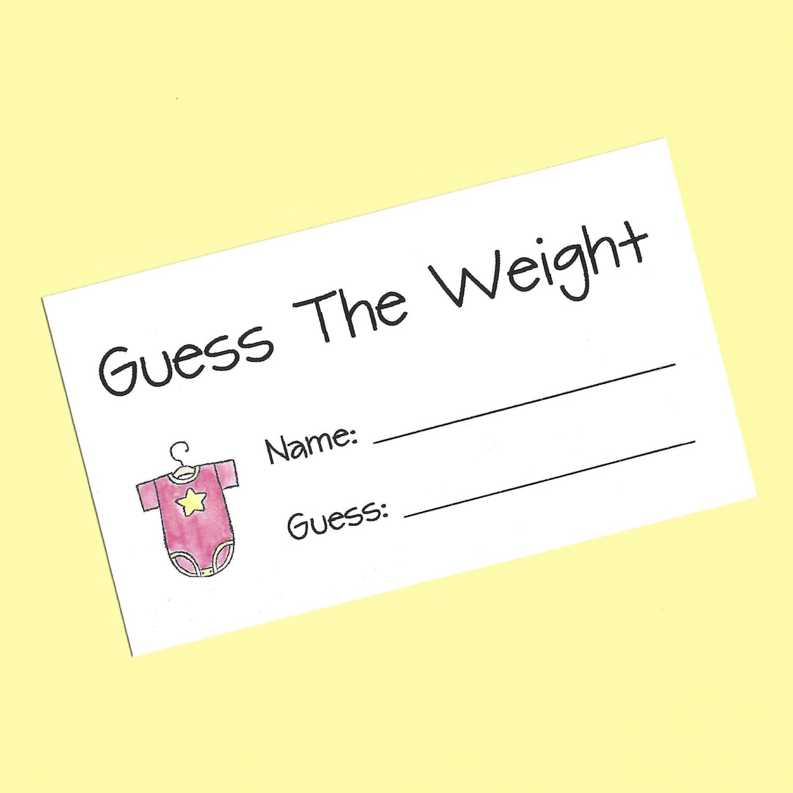 Baby Weight Shower Game Guess Baby's Weight Shower Game - Etsy