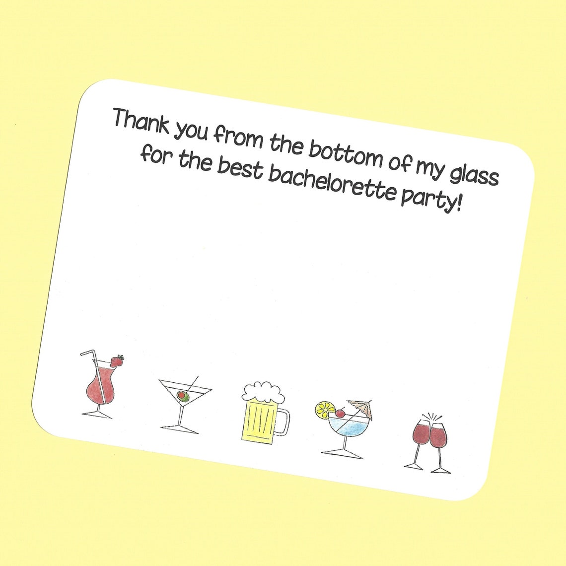 Party Time Note Cards Mixed Drinks Note Cards Bachelorette | Etsy