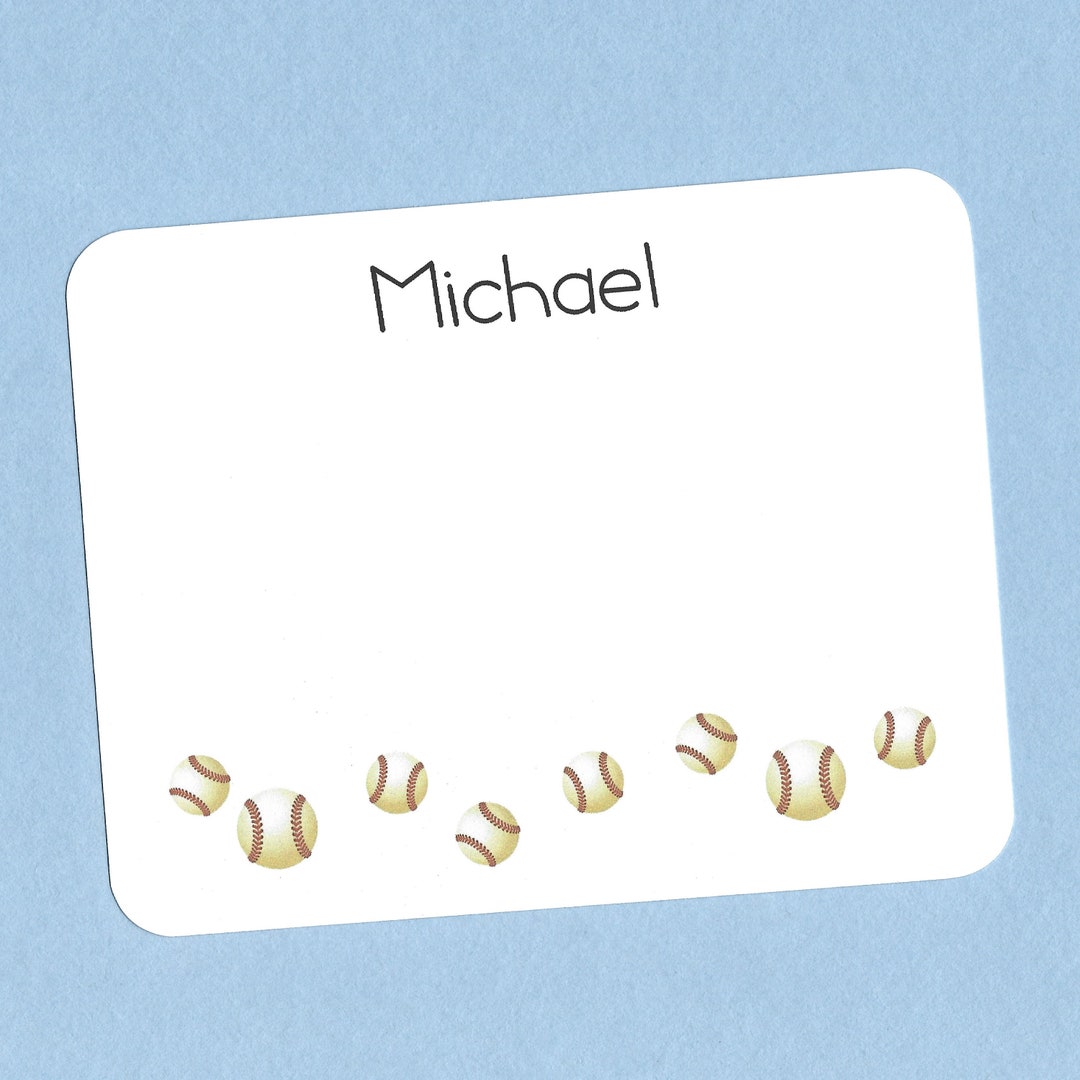 Baseball Note Cards Custom Boys Note Cards Personalized - Etsy