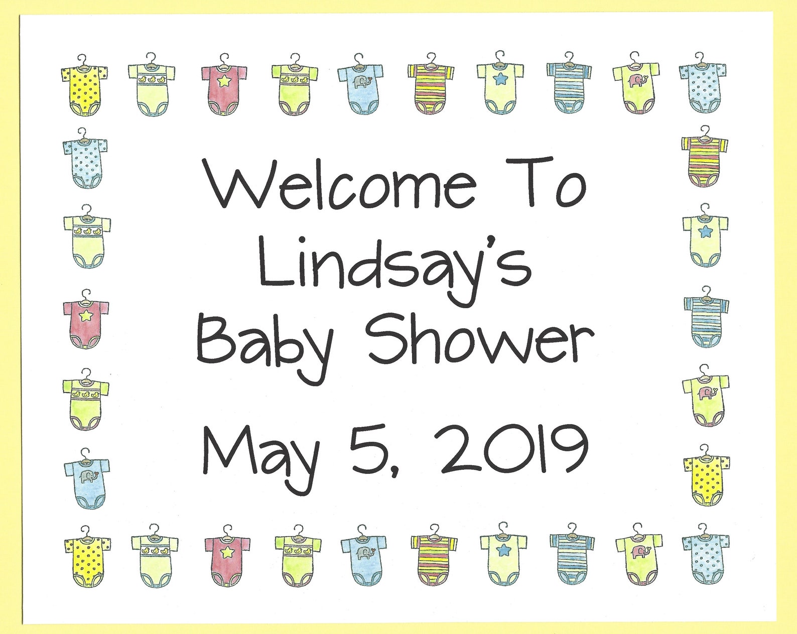 Custom Baby Shower Sign 2 Baby Shower Game Instructions | Etsy
