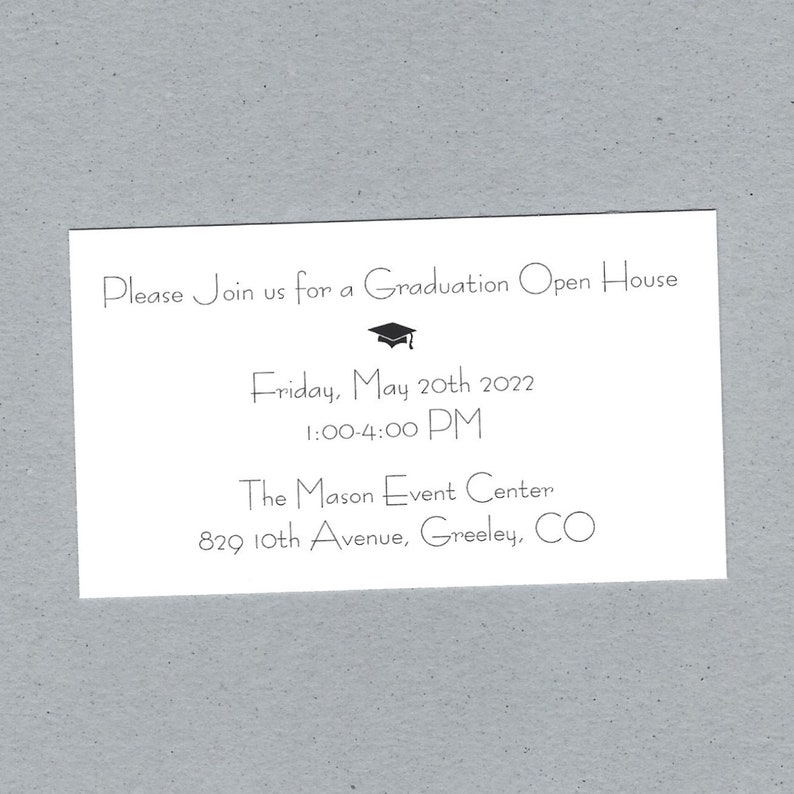 Graduation Invitation Insert Cards set of 10 Graduation - Etsy