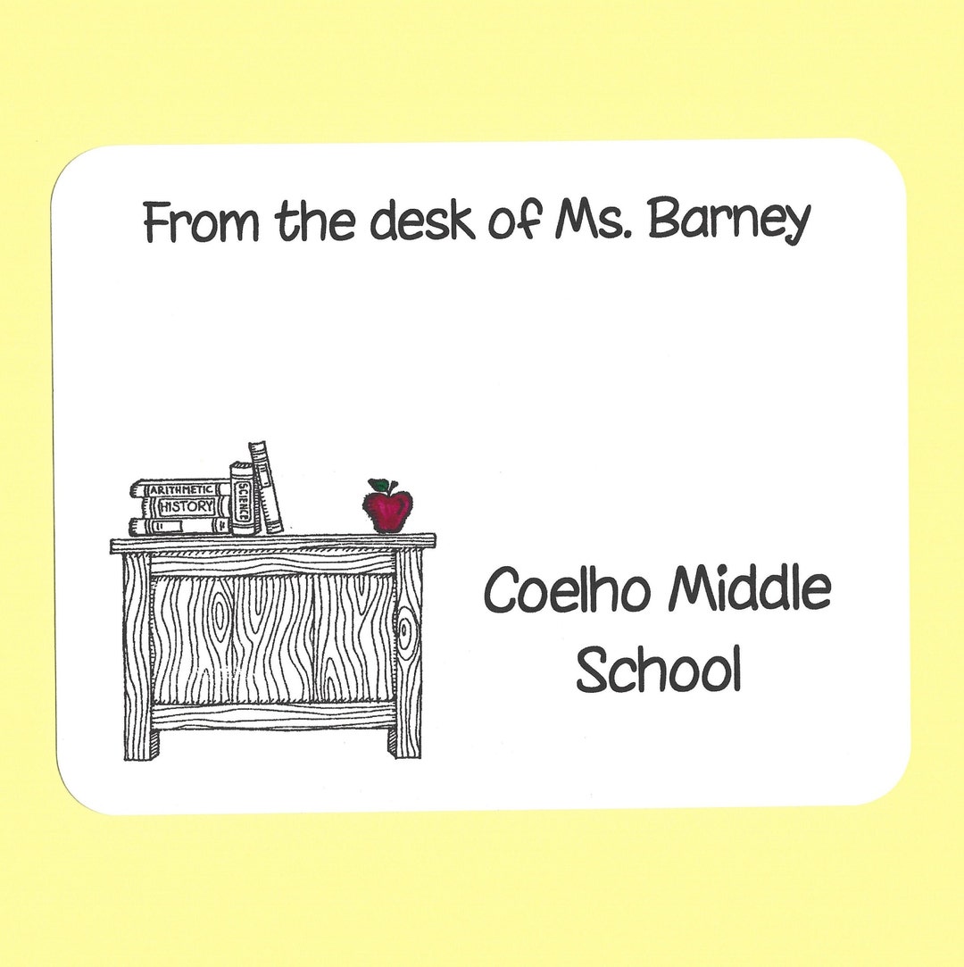 Teacher Note Cards - (set of 10) Teacher School Cards, Flat Teachers ...
