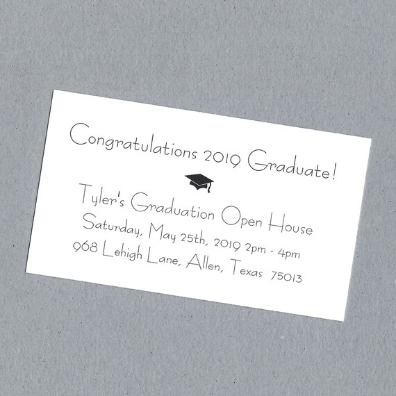 Graduation Invitations Inserts Graduation Party Details Card, Custom