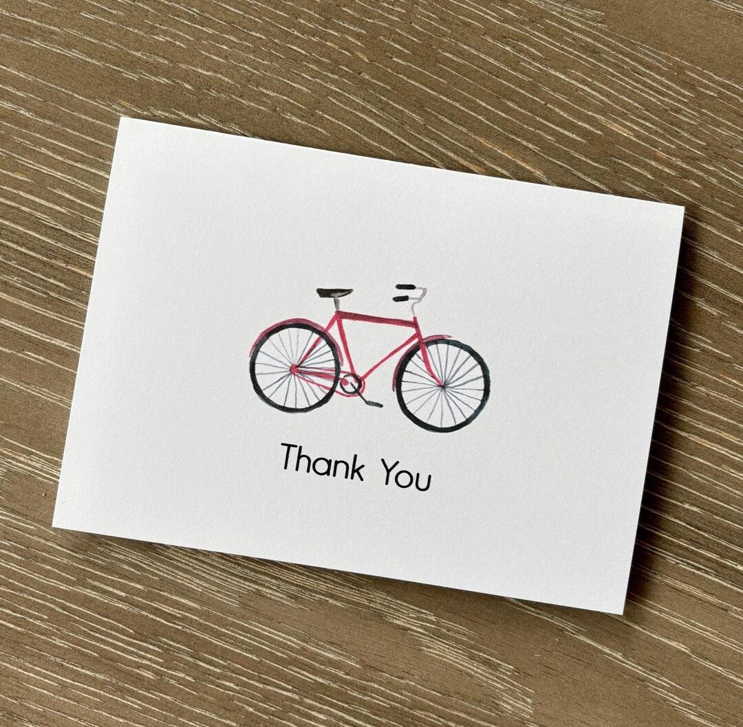 Bicycle Folding Note Cards - (set of 10) Bike Note Cards, Bicycle ...