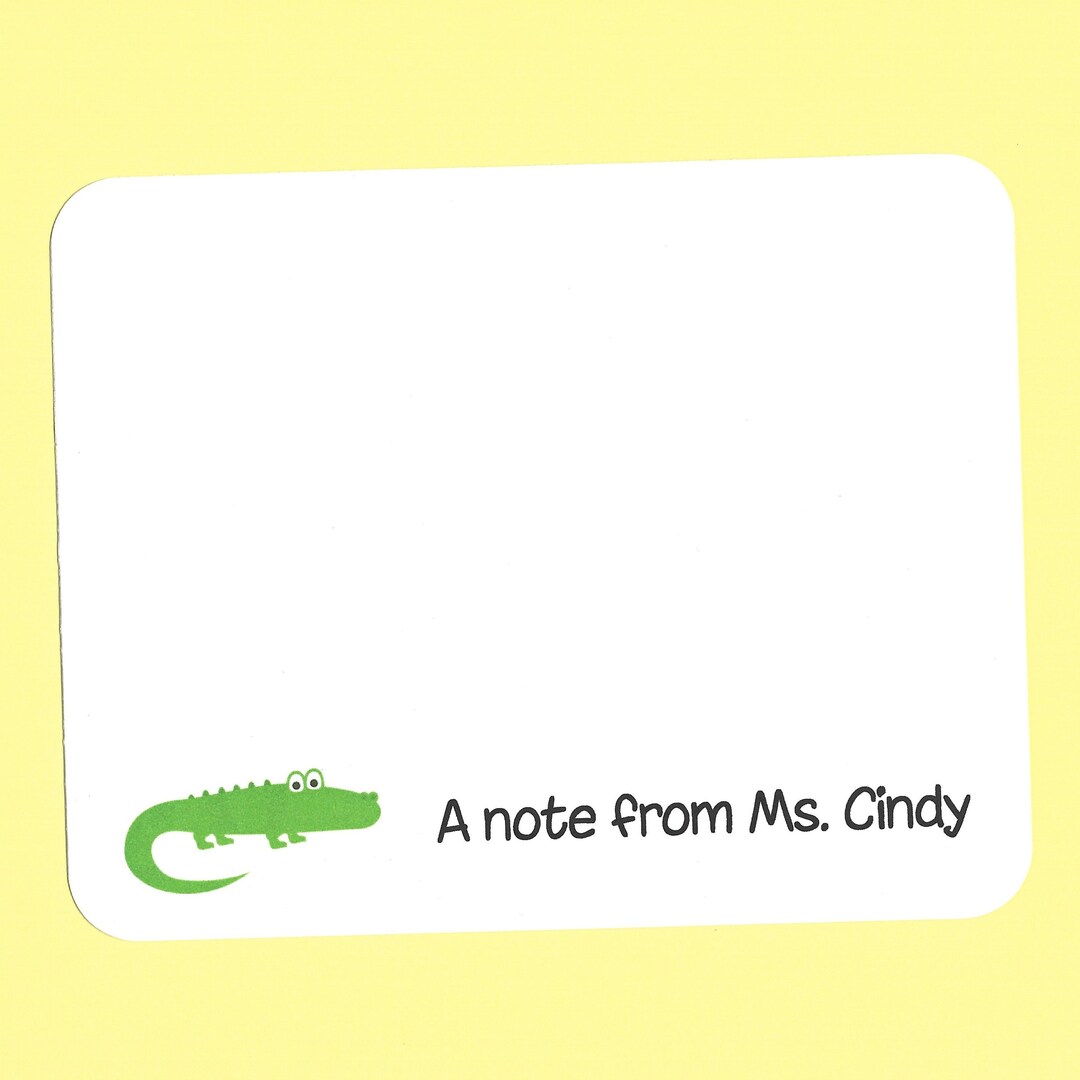 Alligator Cards - (set of 10) School Gator Cards, Alligator Note Cards ...
