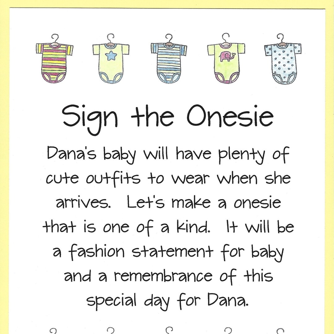 Decorate a Onesie Baby Shower Game Sign - Baby Shower Printables, Sign ...