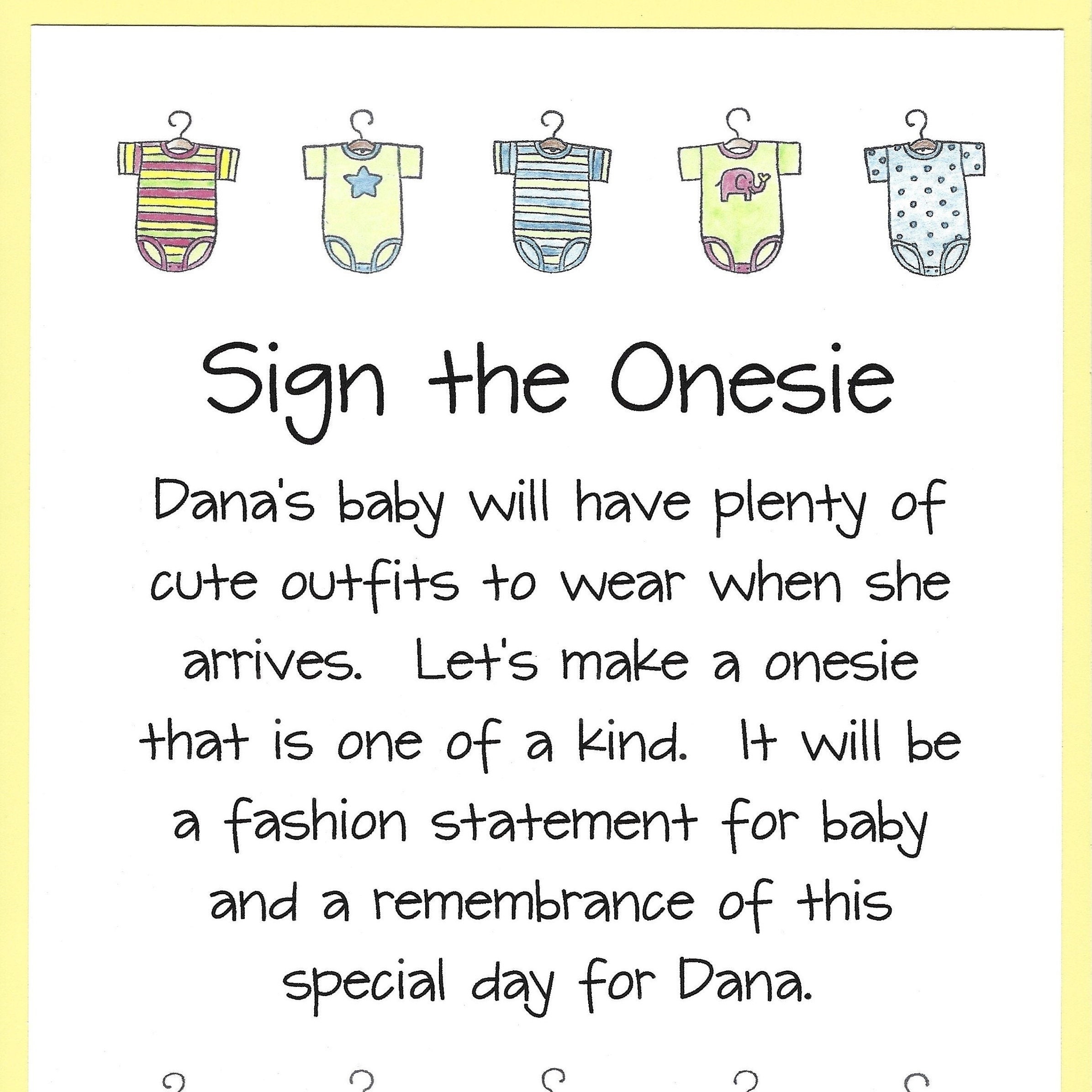 Decorate a Onesie Baby Shower Game Sign - Baby Shower Printables, Sign ...