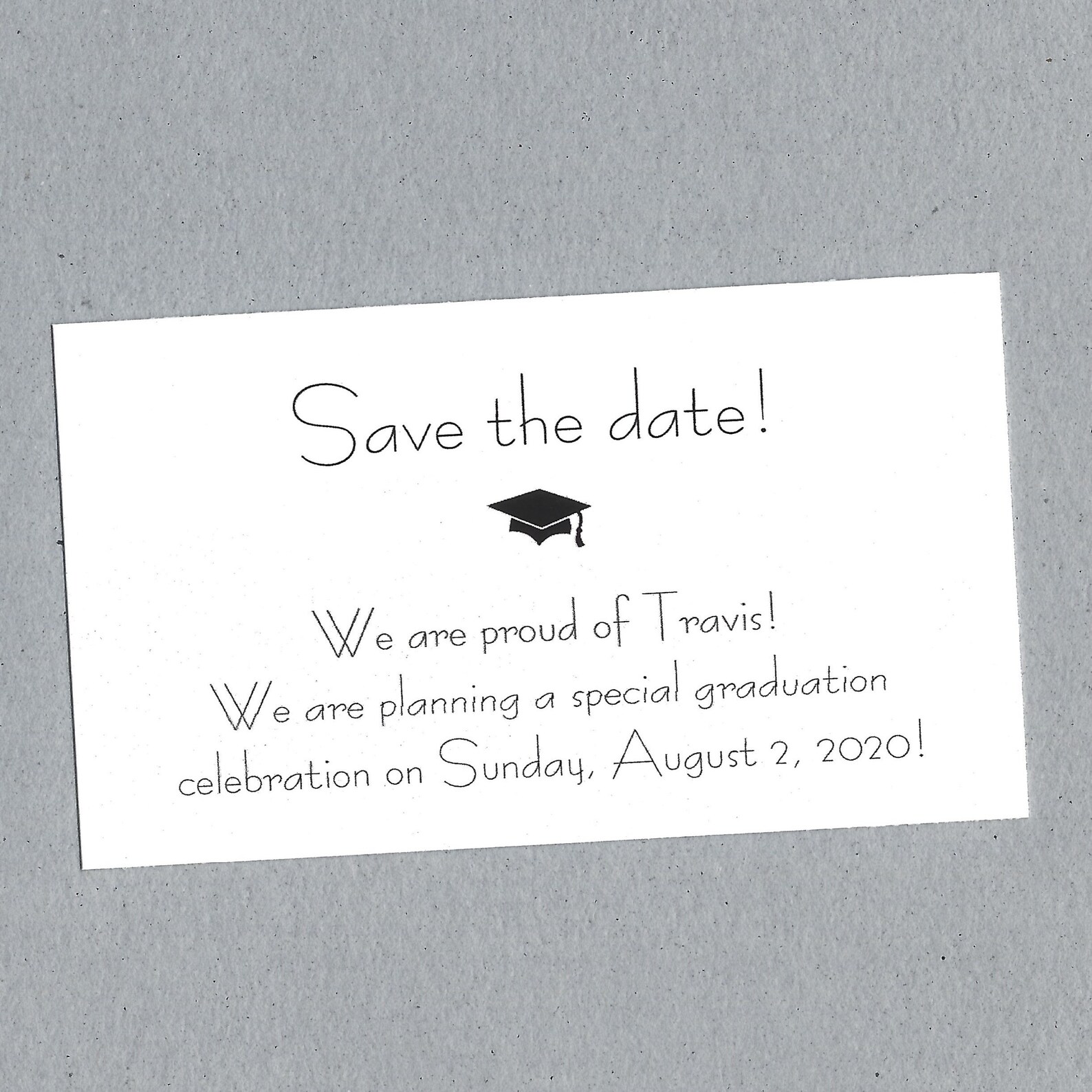 Graduation Invitation Insert Cards - (set of 10) Graduation ...