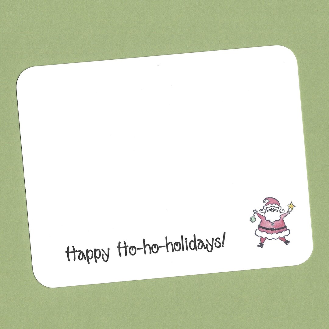 Santa Claus Note Cards - Christmas Thank You Notes, Santa Flat Note ...