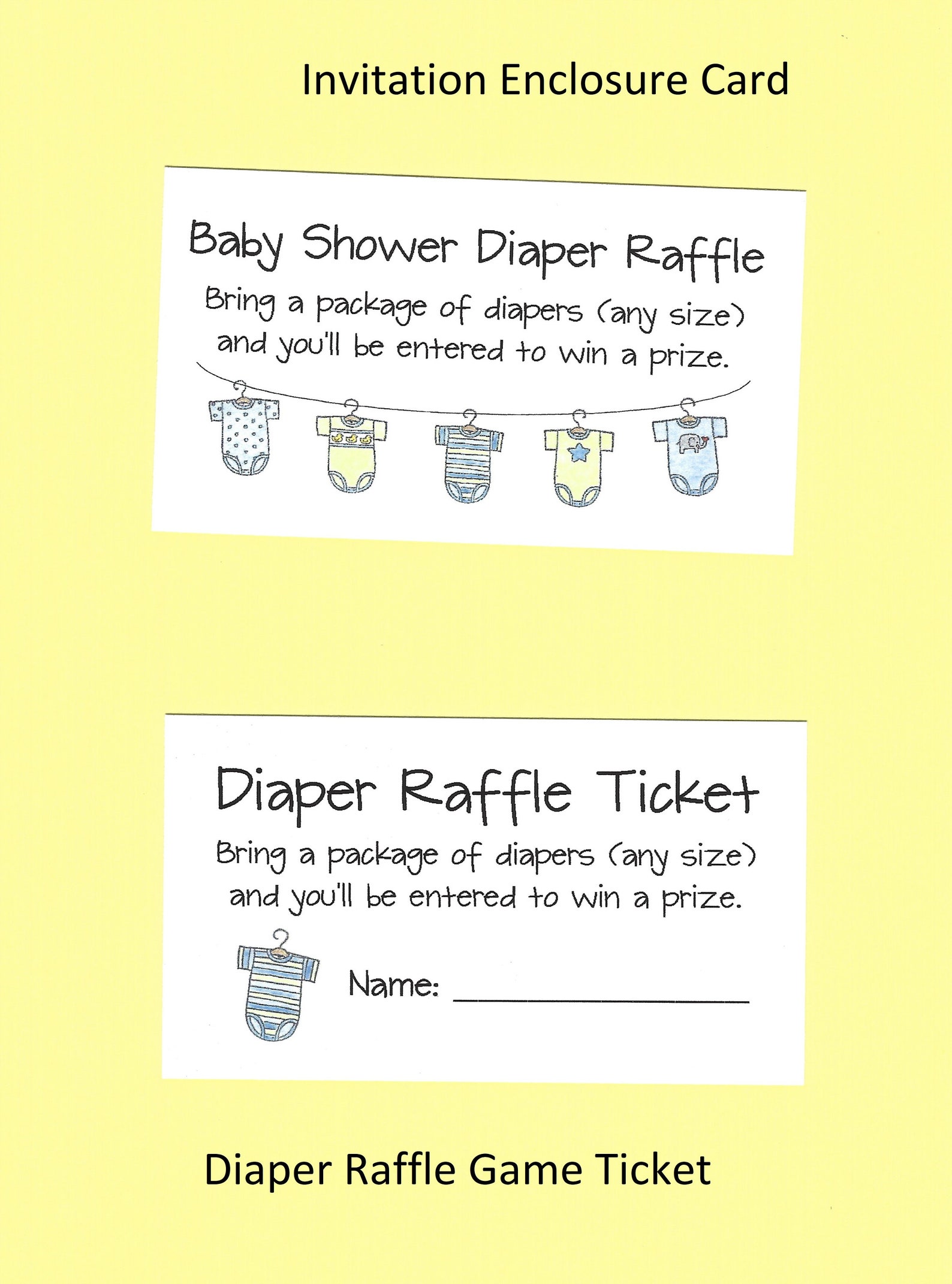 Diaper Raffle Baby Shower Game With Sign Tickets and - Etsy