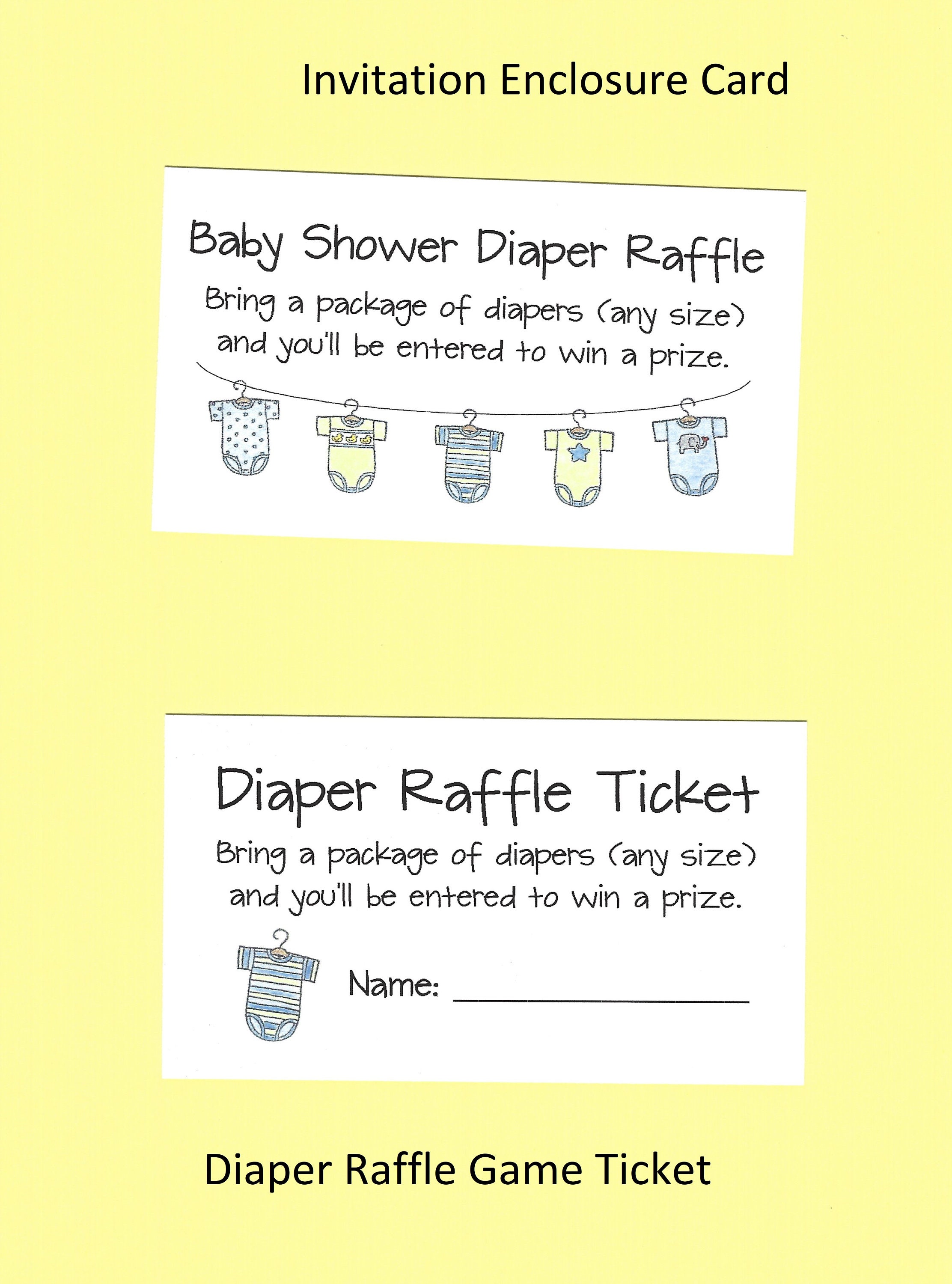 Diaper Raffle Baby Shower Game with Sign Tickets and | Etsy