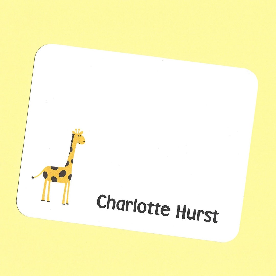 Giraffe Note Cards - (set of 10) Flat Giraffe Cards, Cute Giraffe Note ...