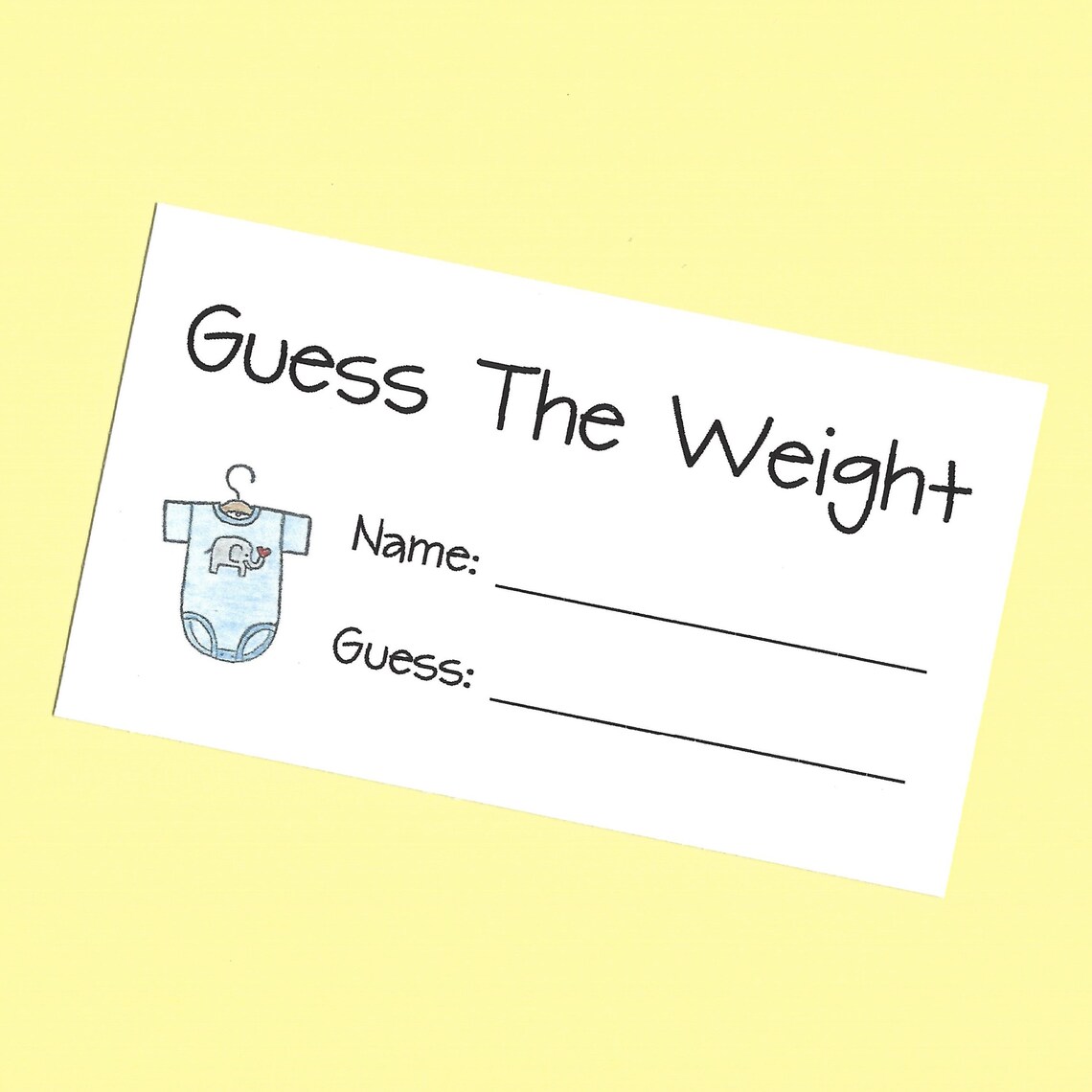 Baby Weight Shower Game Guess Baby's Weight Shower Game - Etsy