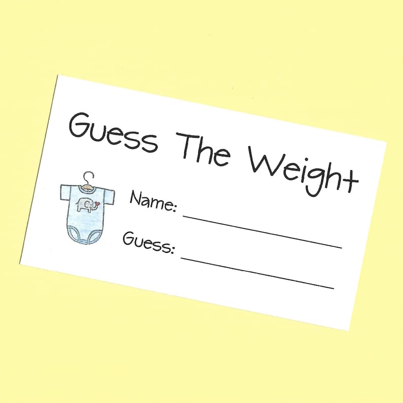 Baby Weight Shower Game - Guess Baby's Weight Shower Game, Guess the ...
