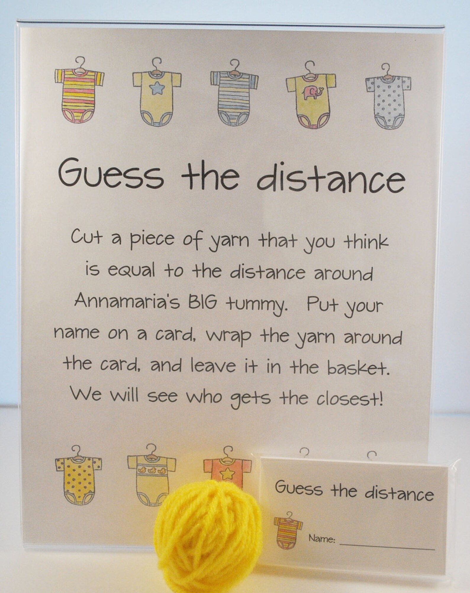 Guess the Distance Baby Shower Game Measure Moms Tummy | Etsy