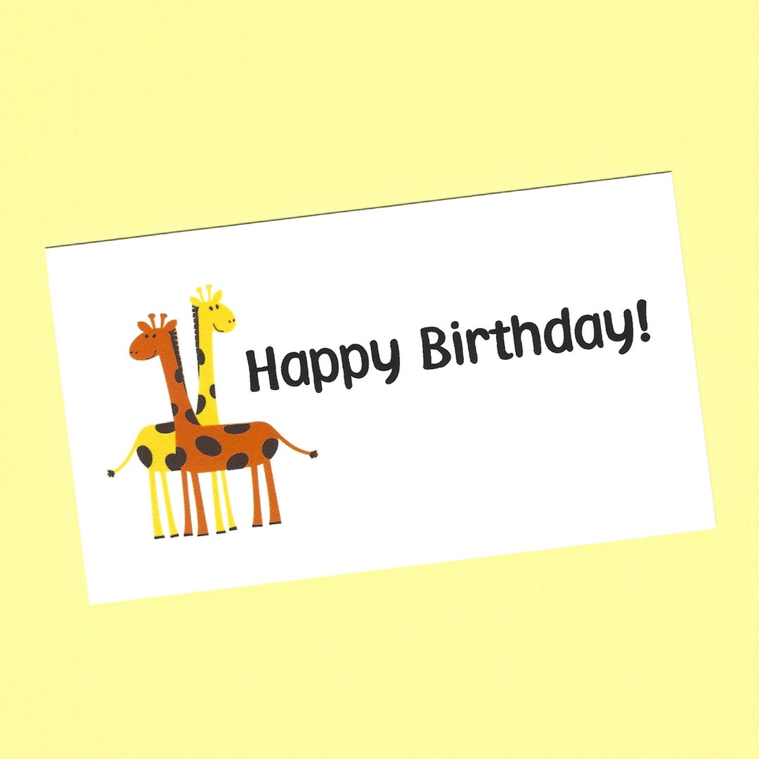 Giraffe Calling Cards - (set of 10) Giraffe Treat Bag Tags, Giraffe Birthday Favor Tags, Giraffe ...