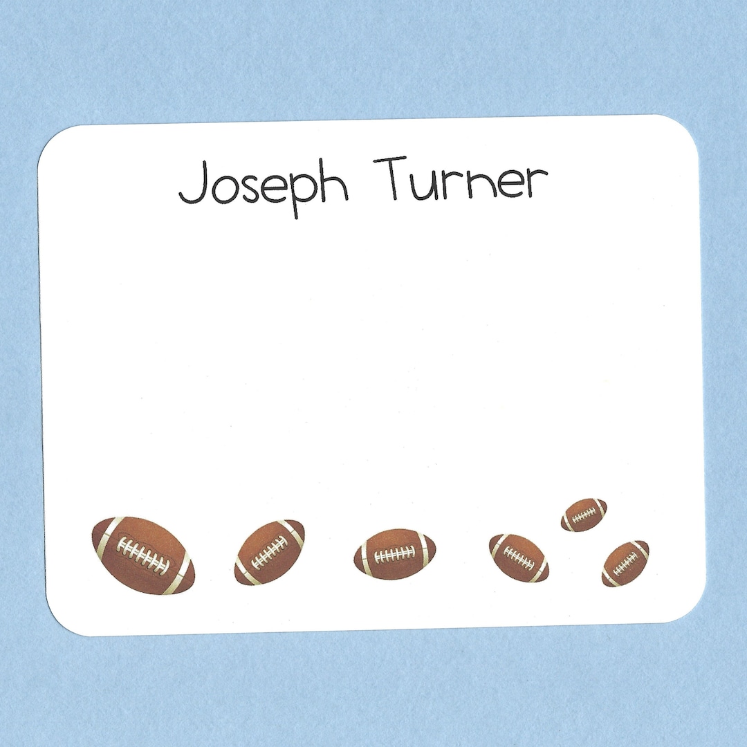 Football Note Cards Custom Kids Sports Cards, Boys Football Cards ...