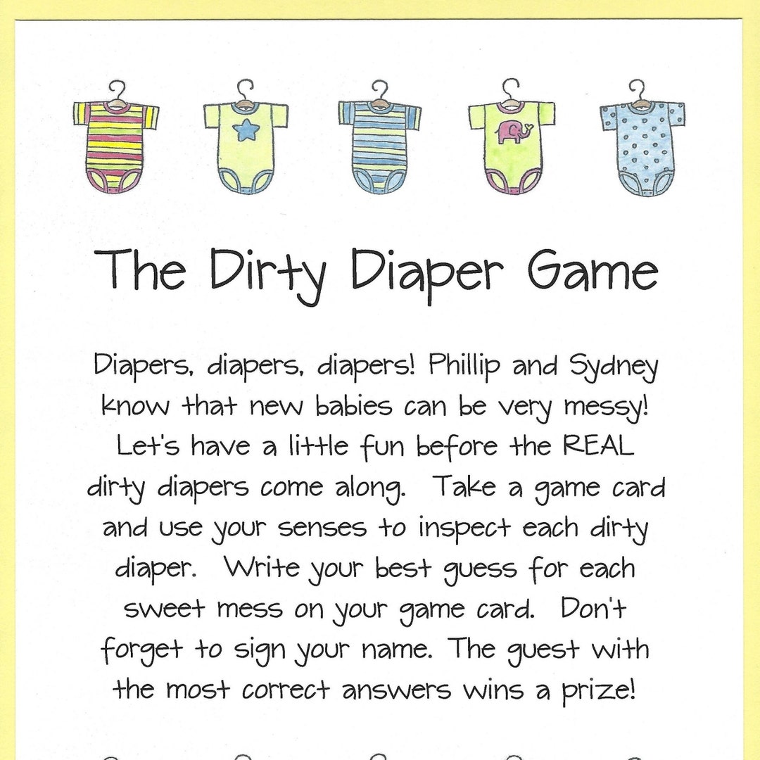 The Dirty Diaper Baby Shower Game - Chocolate Candy Shower Games ...