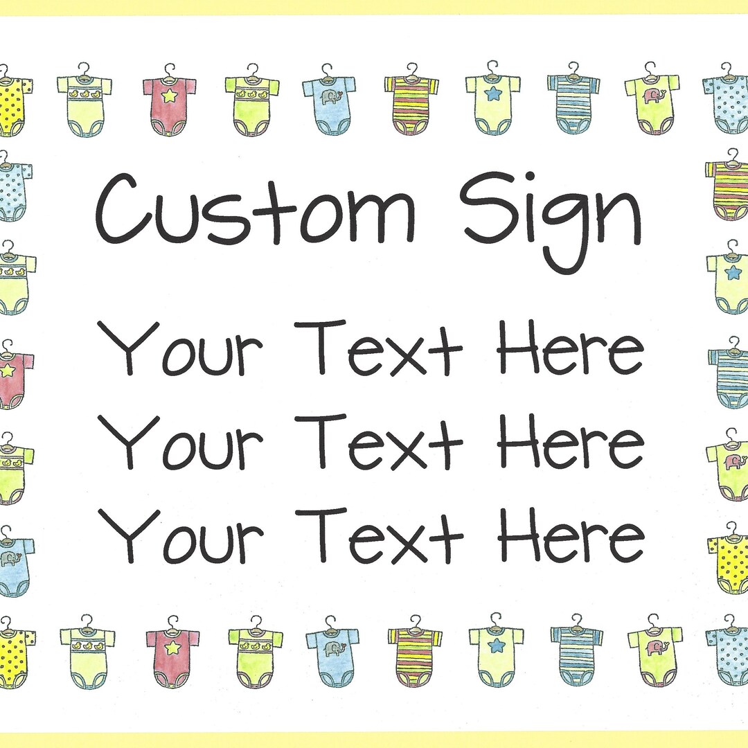 Custom Baby Shower Sign #2 - Baby Shower Game Instructions Signs, Baby ...