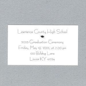 Graduation Invitation Insert Cards - (set of 10) Graduation ...