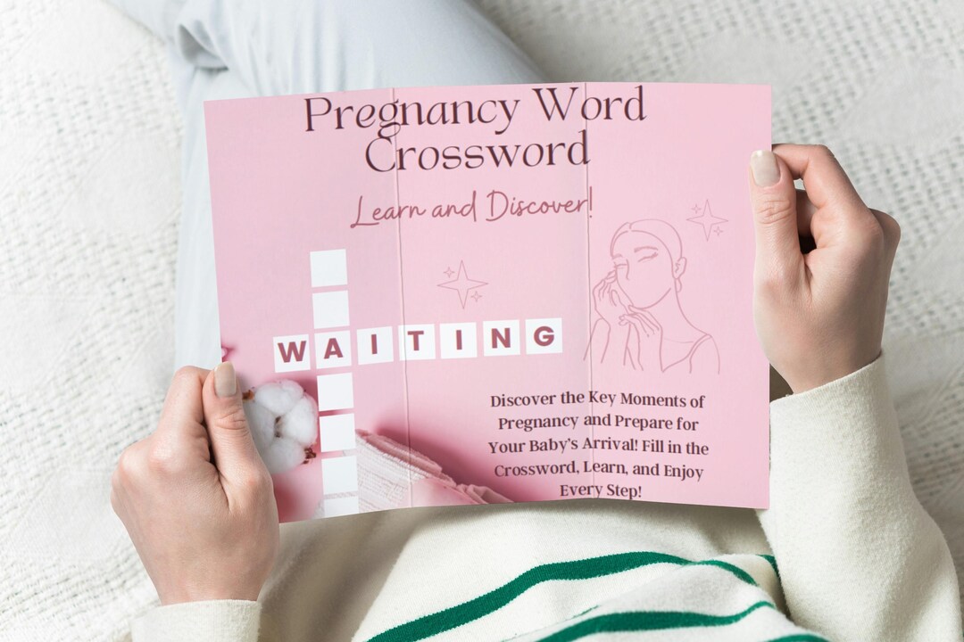Printable 15 Page Pregnancy Crossword Puzzle for Expecting Moms Fun ...