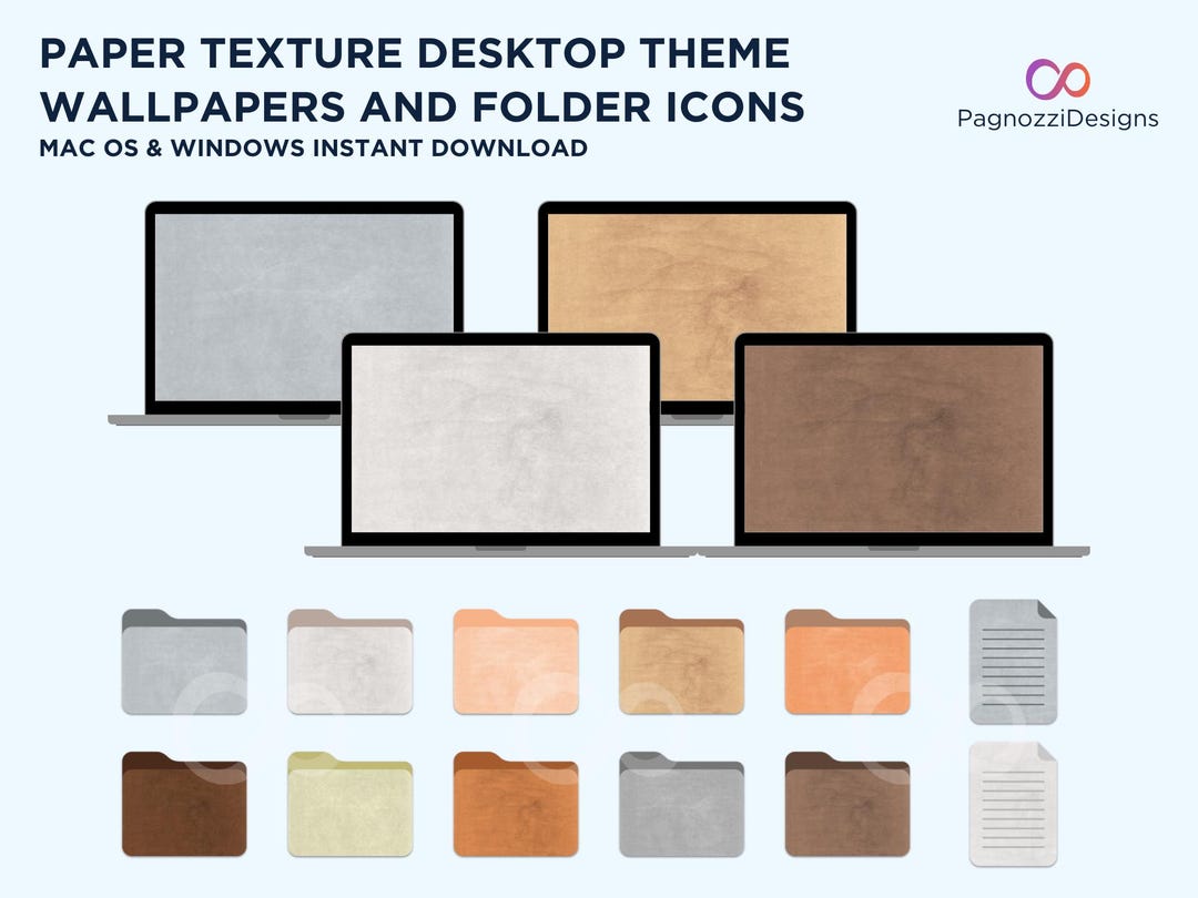 Desktop Folder Icons & Backgrounds | Mac, Windows | INSTANT DOWNLOAD ...