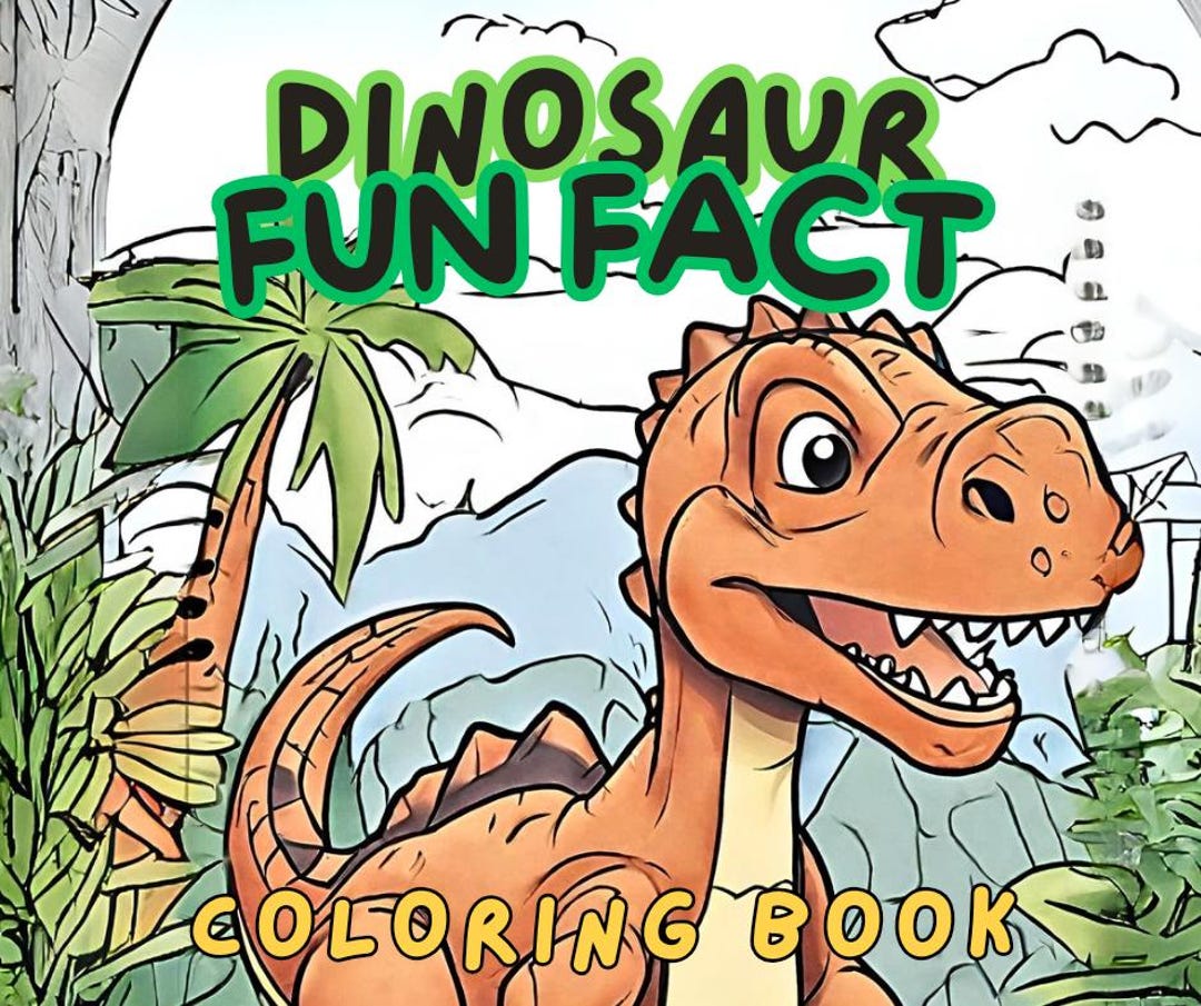 Dinosaur Coloring Book for Kids With Fun Facts - 12 Printable Pages ...