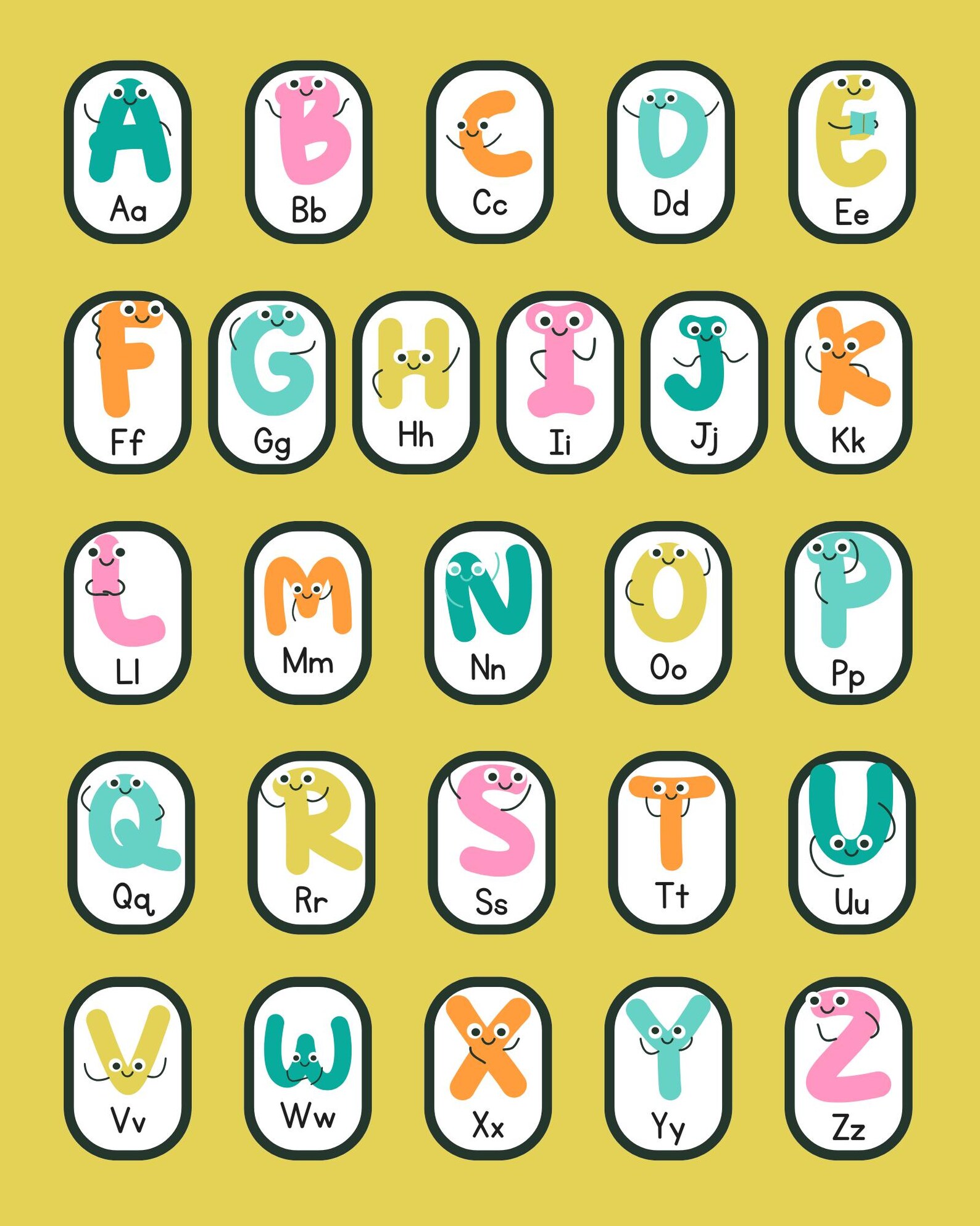 Friendly Alphabet Print | Alphabet Printout | ABC Print | Classroom ...