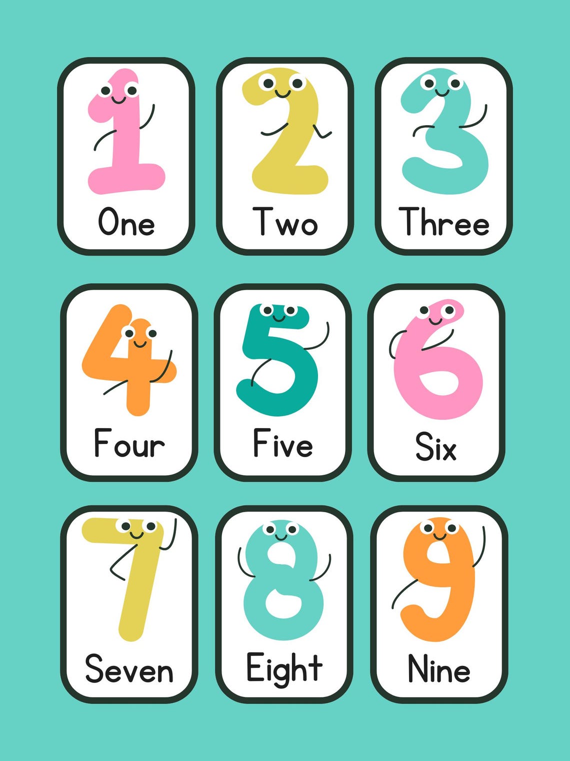 Friendly Numbers Print | Numbers Printout | 123 Print | Classroom Print ...